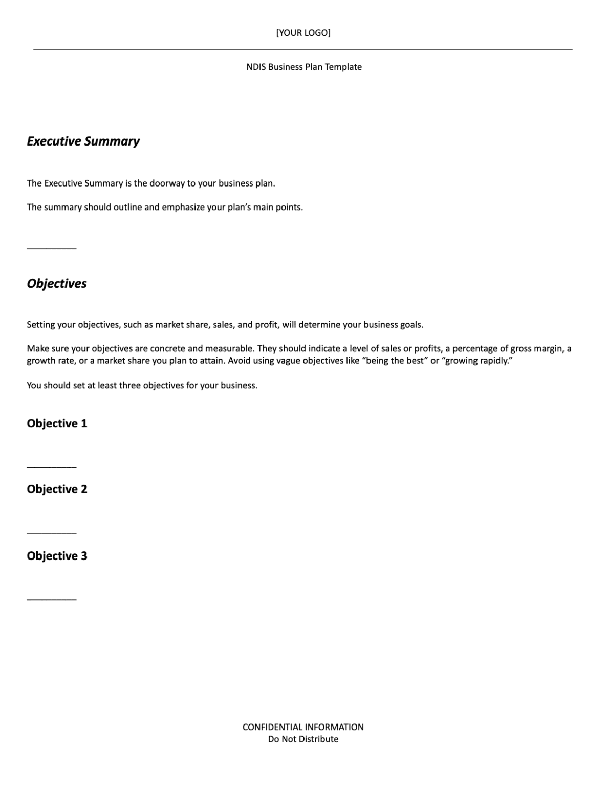 Make Your Own NDIS Business Plan With This Template | Brevity